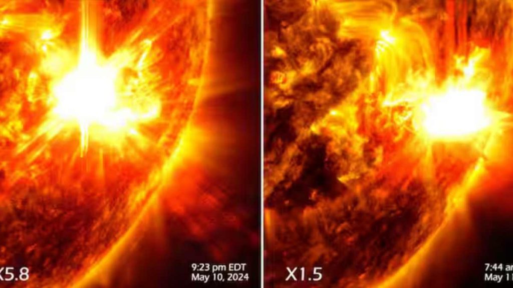 NASA captures stunning solar explosions unleashing solar flares ...